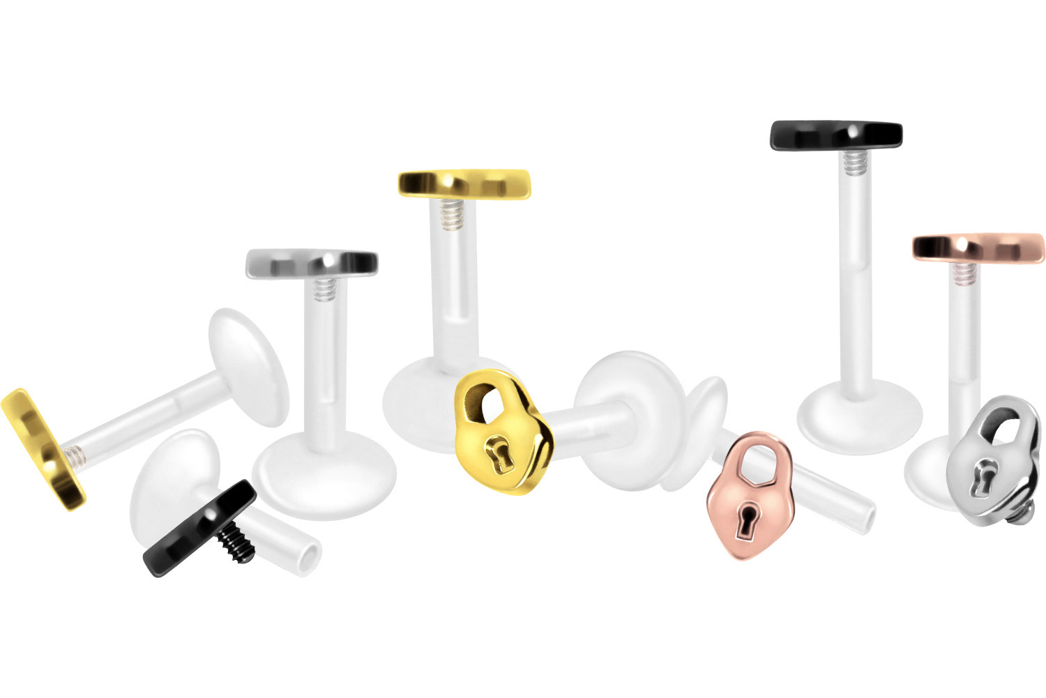 PTFE labret with internal thread + titanium attachment HEART LOCK ...
